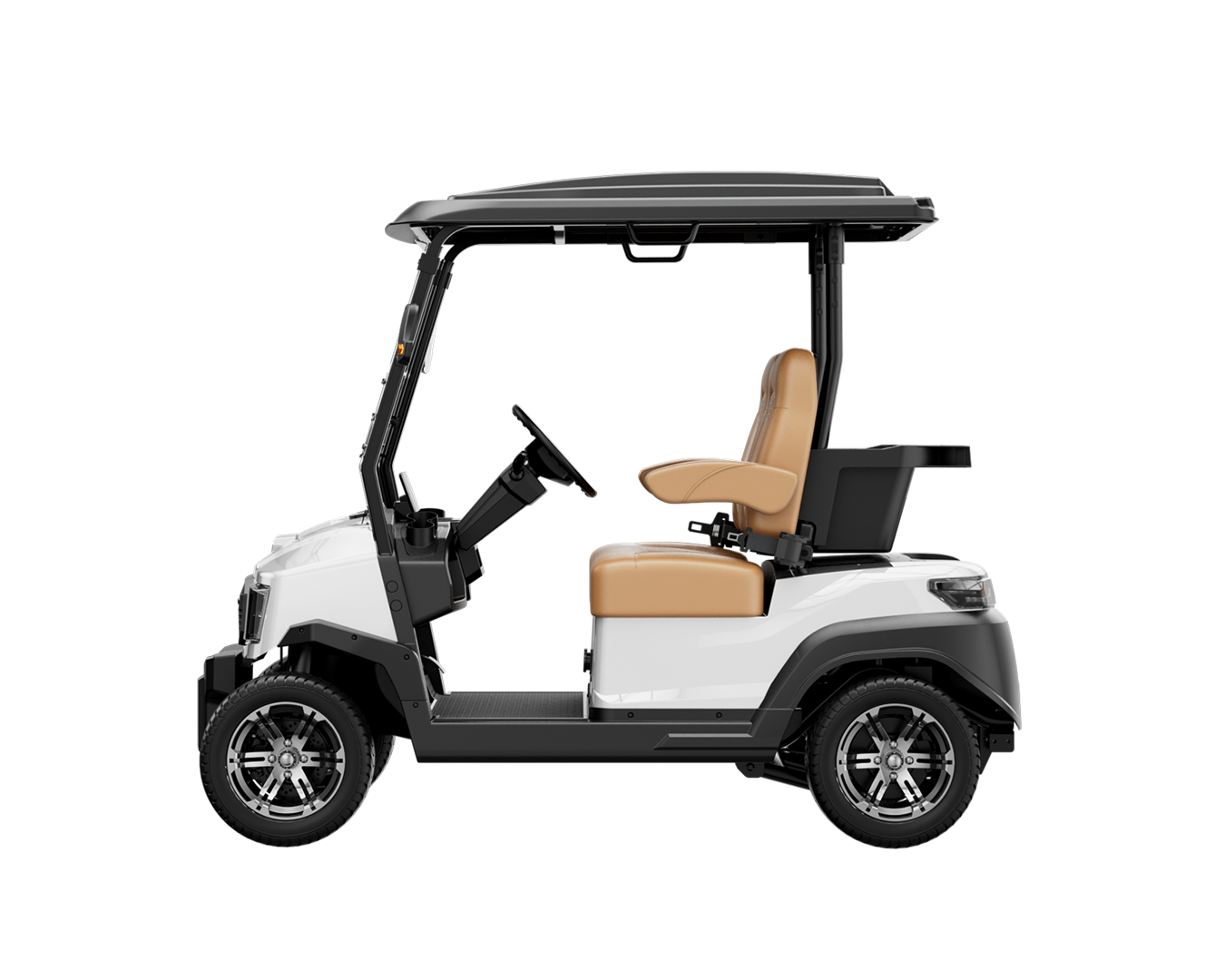 Buzz G2 Golf Cart – White / Brown – Buzz Carts